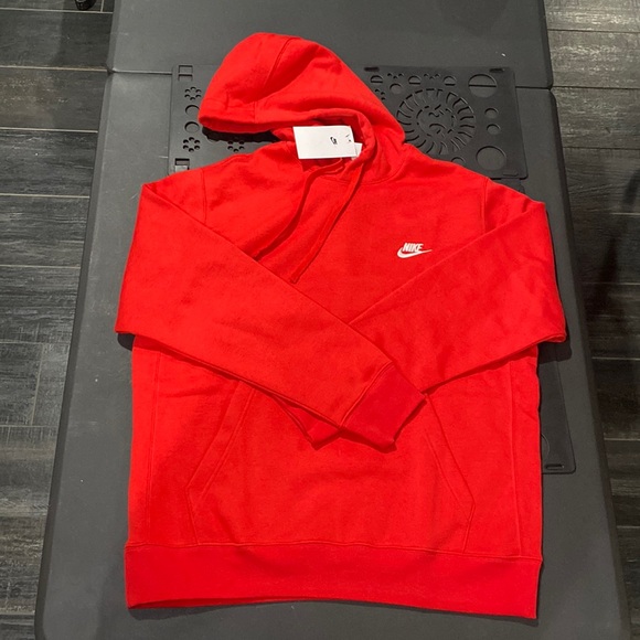 Nike | Sweaters | Nike Sportswear Club Fleece Hoodie Pullover Red Brand ...
